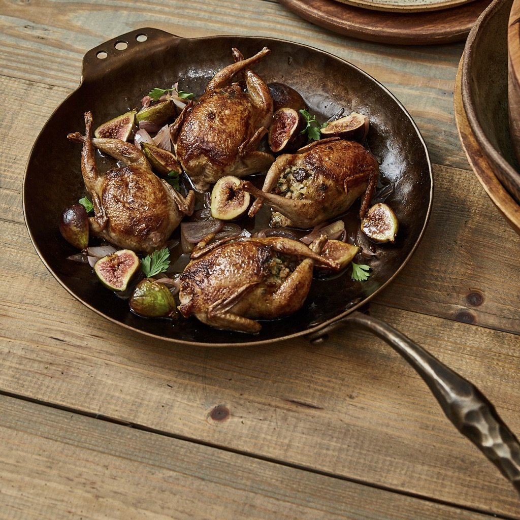 Pan-Roasted Stuffed Quail with Figs & Madeira – Smithey Wholesale